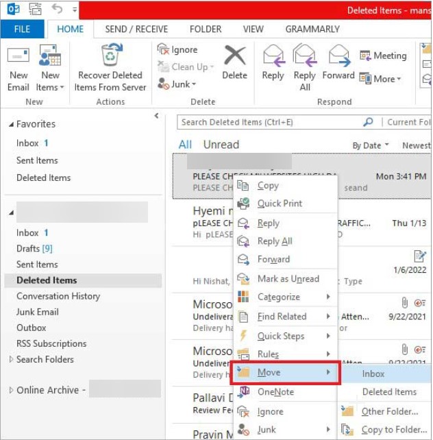 How To Recover Deleted Outlook Emails on Windows 11/10