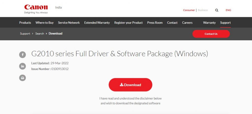 How to Download And Install Canon G2010 Driver In Windows