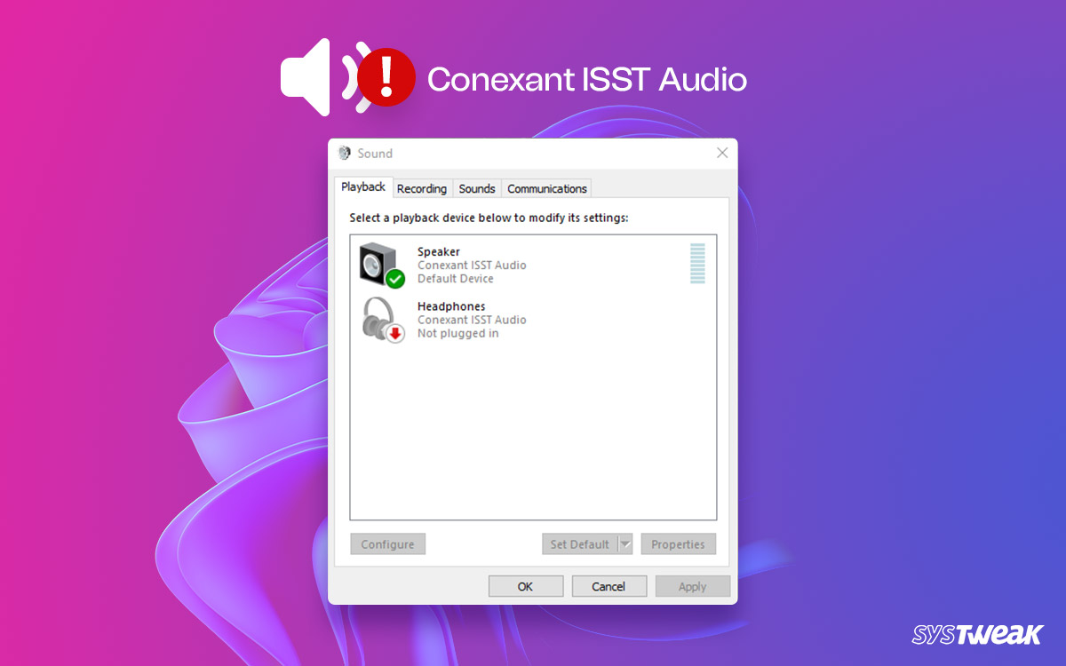 Fix: Conexant ISST HD Audio, Not Working - Windows 11/10