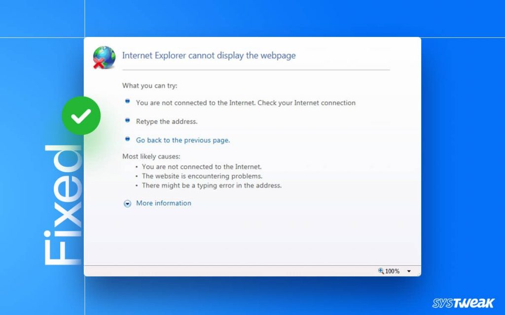 How to Solve Internet Explorers Cannot Display The Webpage
