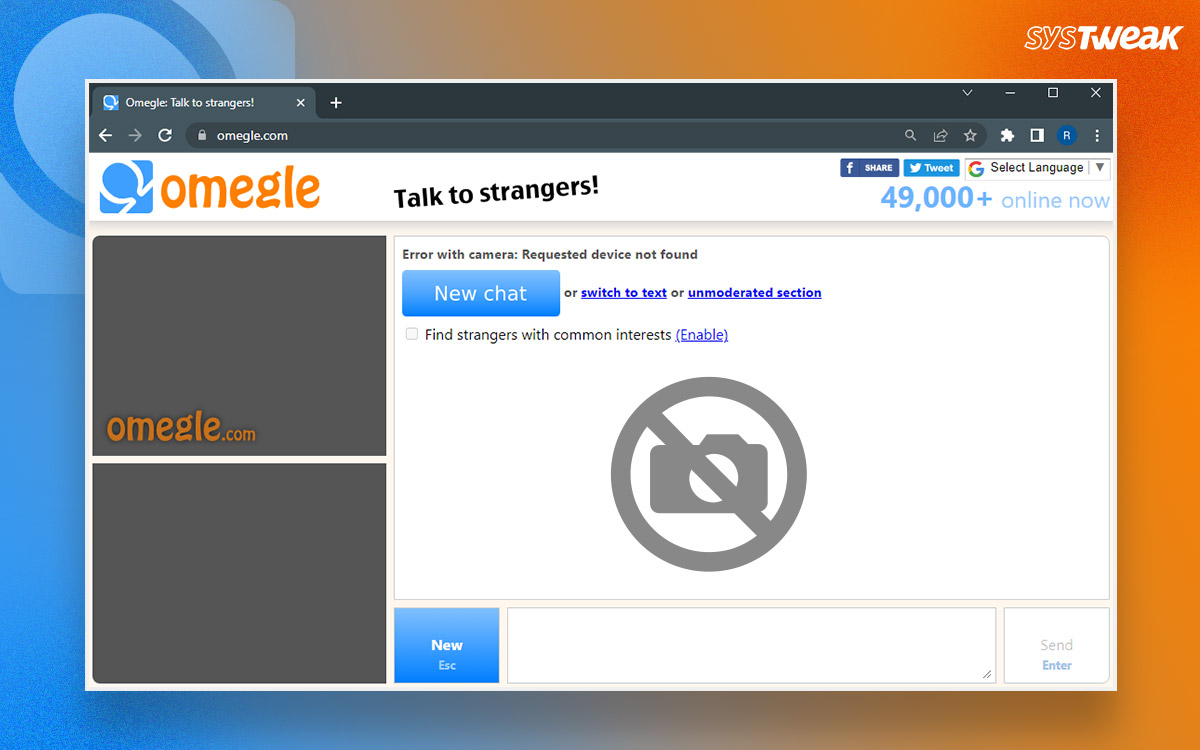 Fix Camera Not Working on Omegle