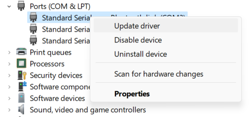 Resolved - Missing COM ports in Device Manager Issue