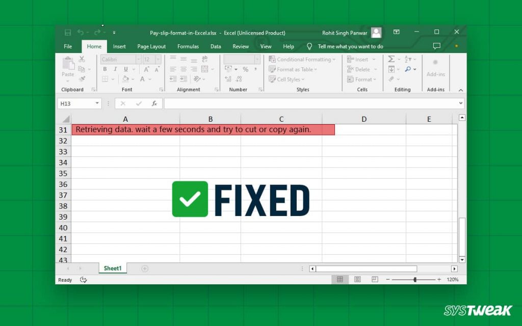 Solved - Retrieving Data. Wait a Few Seconds Error in Excel