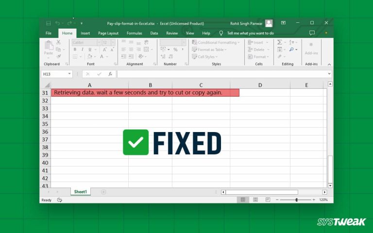 Solved - Retrieving Data. Wait a Few Seconds Error in Excel