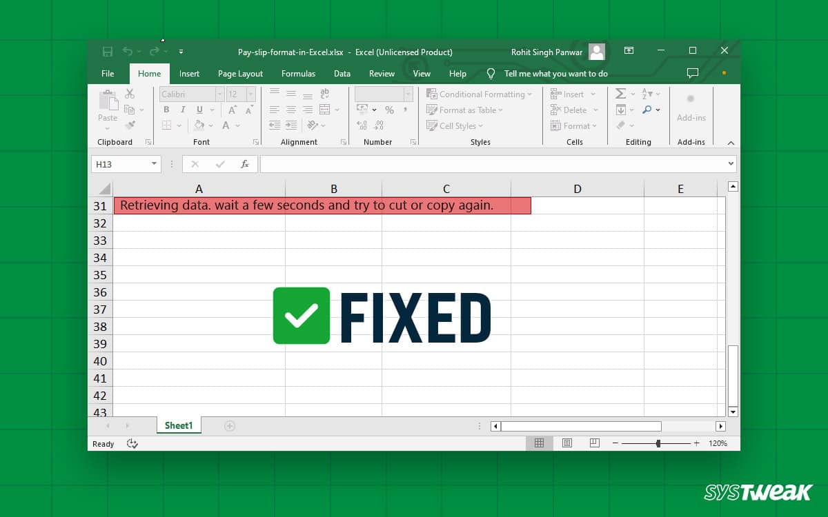 Solved Retrieving Data Wait A Few Seconds Error In Excel